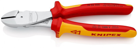 Knipex kose sečice ojačane izolovane 1000V VDE 200mm ( 74 06 200 )