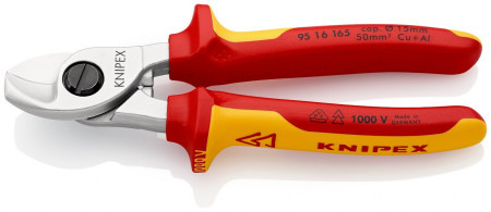 Knipex makaze za kablove izolovane, VDE, hromirane 165 mm ( 95 16 165 )