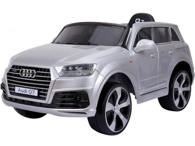 Audi Q7 Licencirani automobil sa kožnim sedištem i mekim gumama - Sivi