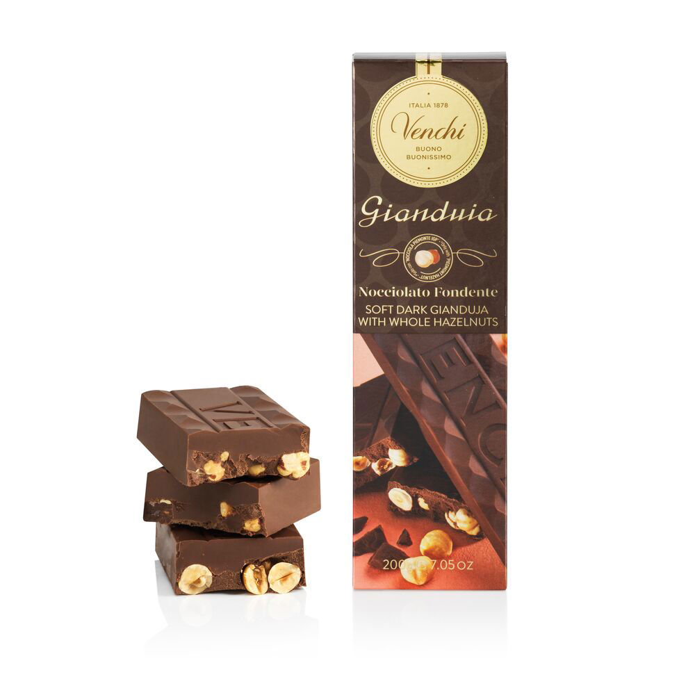 Venchi Dark Gianduia with Hazelnuts soft bar 200g