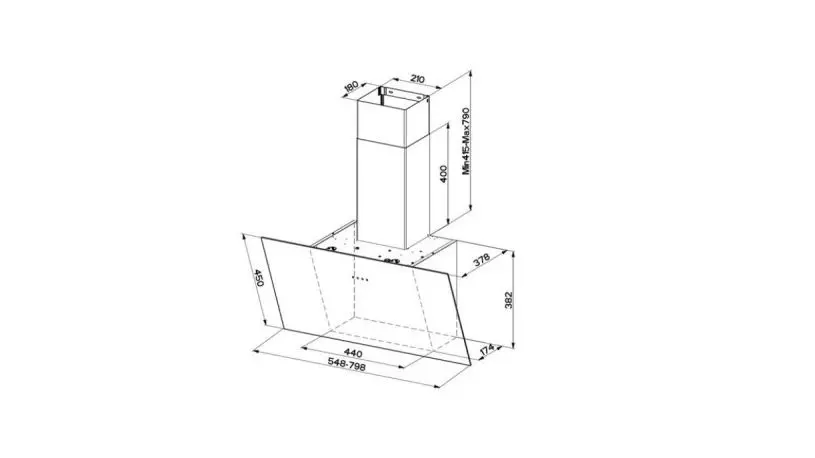 FABER Ugradni aspirator Tweet EV8 LED BKA55 crni