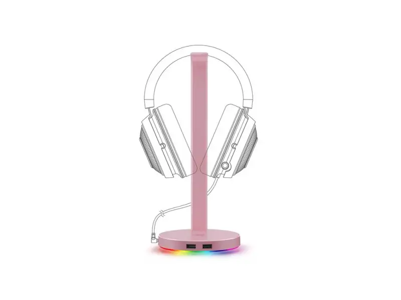 RAZER BASE STATION V2 CHROMA QUARTZ – HEADPHONE STAND WITH USB 3.1 AND 7.1 SURROUND SOUND