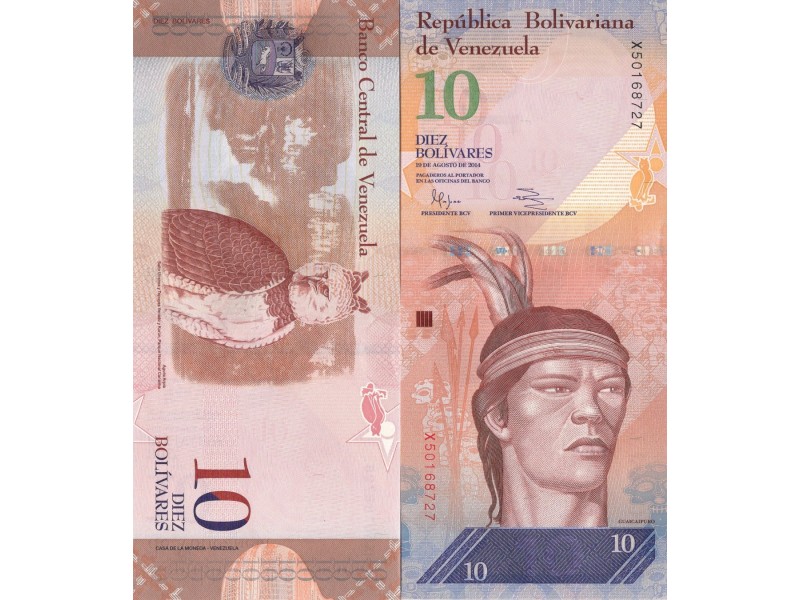 VENEZUELA Venecuela 10 Bolivares 2014 UNC, P-90