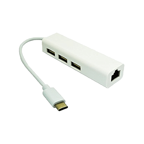 E-GREEN Multiport hub USB-C 3.1 sa 4 porta - KON00306 3x USB-A 2.0, LAN port (RJ45), USB 3.1 - C, Bela