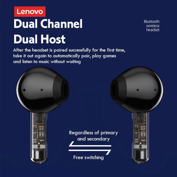 Bluetooth slusalice Lenovo Live Pods LP12 crne