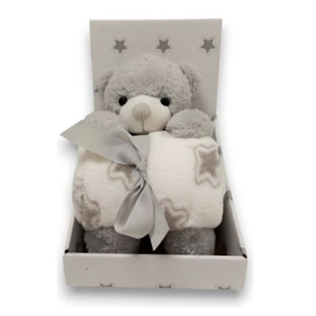 BBO igračka i ćebence set Bear grey