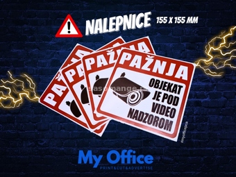 Nalepnica VIDEO NADZOR,kvadratna,spoljna,155x155mm