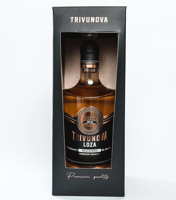 POREČJE Rakija Trivunova Loza Premium Lux, u ukrasnoj kutiji 0.7l