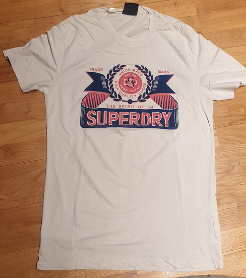SUPERDRY bela majica XL