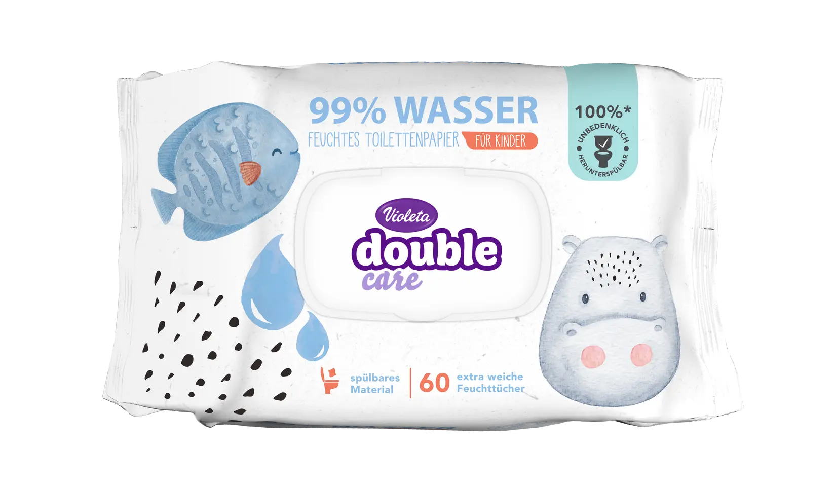 VIOLETA Vlažni toaletni papir Double Care 99% vode 60/1