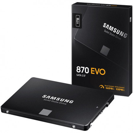 SSD 1TB SAMSUNG 870 EVO (MZ-77E1T0BW), 2.5", 7mm, SATA 3, 560/530 MB/s