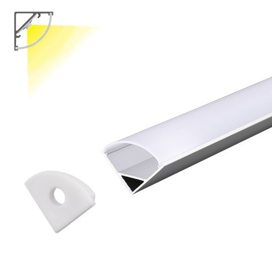 M601A Aluminijumski profil za LED trake ugaoni set sa difuzerom 2000x16x16mm Mitea Lighting