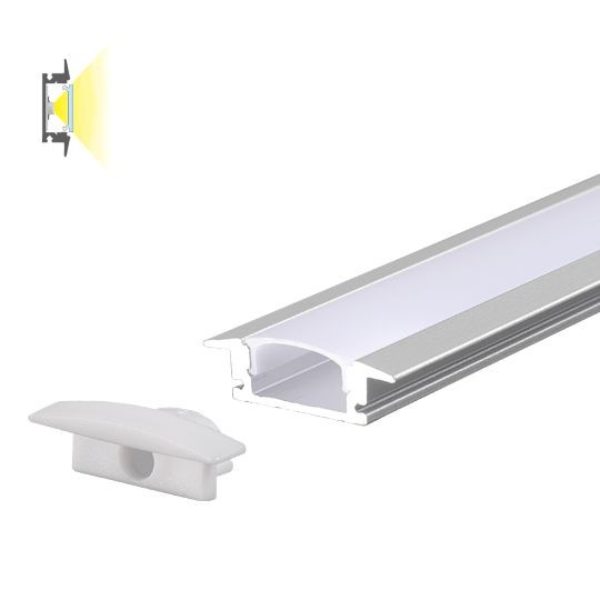 M508 Aluminijumski profil za LED trake ugradno-nadgradni set sa difuzerom 2000x24.7x7mm Mitea Lighting