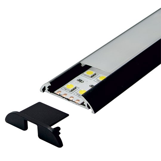 MA620-C CRNI Aluminijumski profil za LED trake set sa difuzorom 39x8.6x2000mm Mitea Lighting