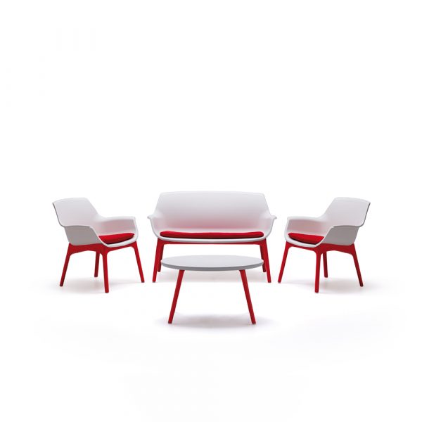 Baštenski set Luxor Lounge – belo/crvena