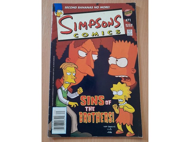 Simpsons comics made in Canada