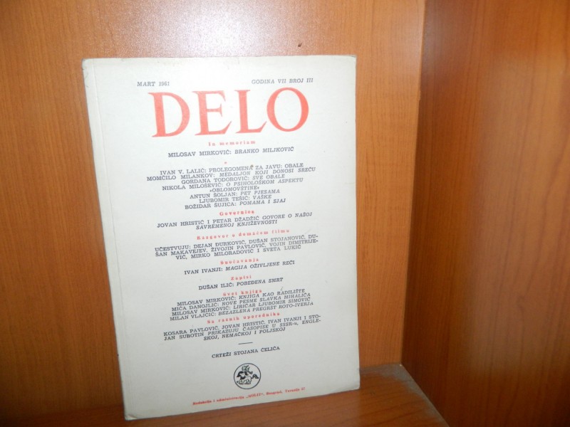 Časopis Delo 3/1961 Miljković, lalić, Ivanji, Hristić..
