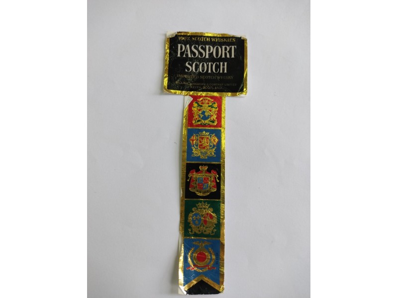 ETIKETA PASSPORT SCOTCH WHISKIES STARA