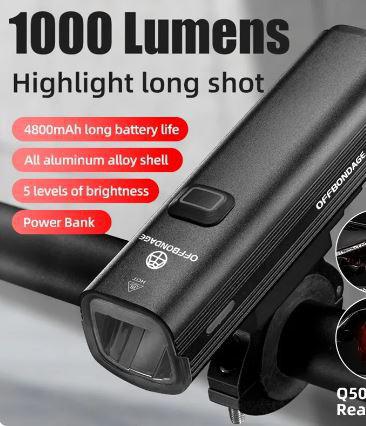 Bicycle Light 1000Lumen Bike Headlight Power Bank