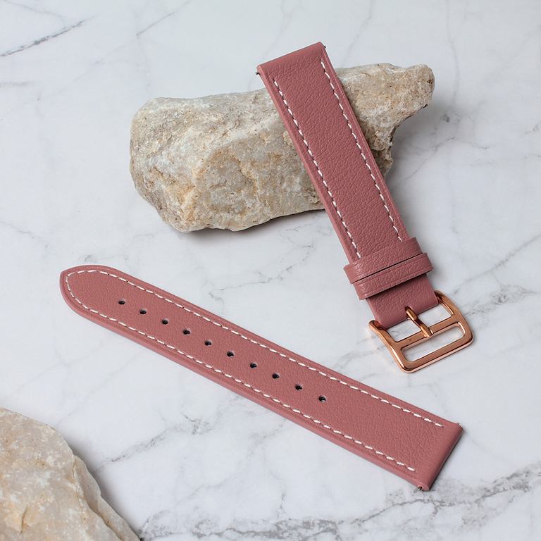 Narukvica kozna klasik - smart watch Samsung 4, 5 20mm roze