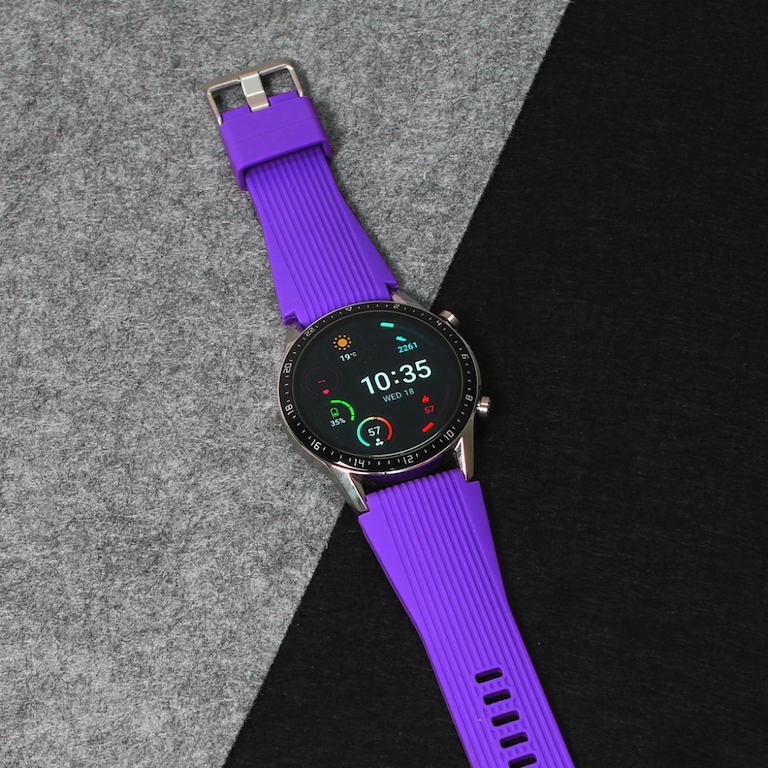 Narukvica relief - smart watch 22mm tamno ljubicasta