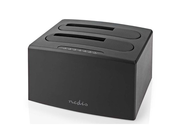 HDDUDB3210BK Nedis USB 3.2 DUPLI docking station za 2.5/3.5 SATA hard diskove, Kloniranje max 8TB