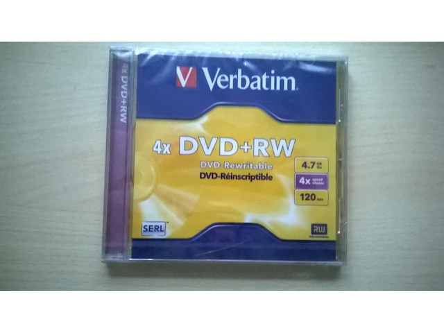 Verbatim  DVD+RW  4.7gb-  novo,neotpakovano