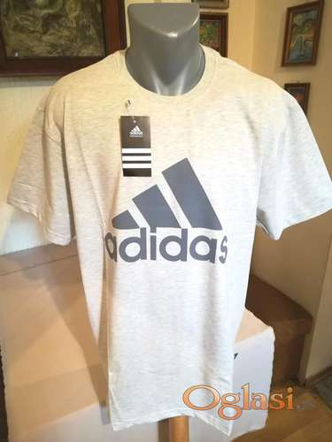 Nova muska pamucna markirana majica Adidas Svetlo-siva 3XL Novo