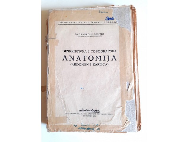 Anatomija- abdomen, Šljivić, 1948.