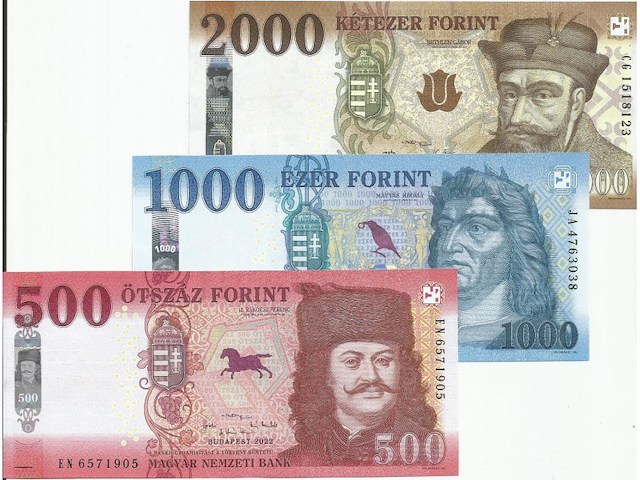 Madjarska 500-1000-2000 forinti 2020/22. UNC set