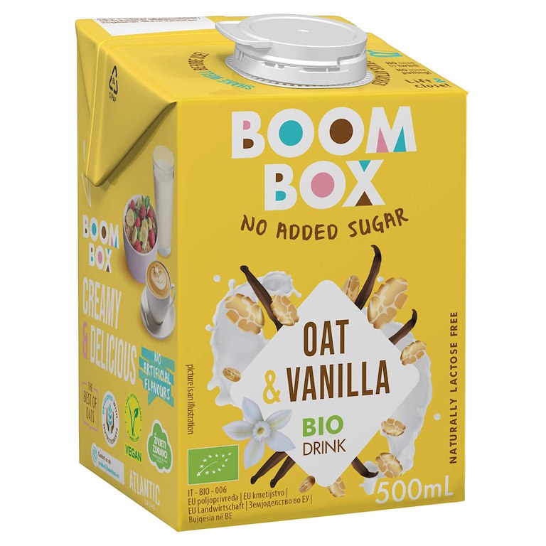 Boom box napitak bio ovseni sa vanilom 500ml boom box