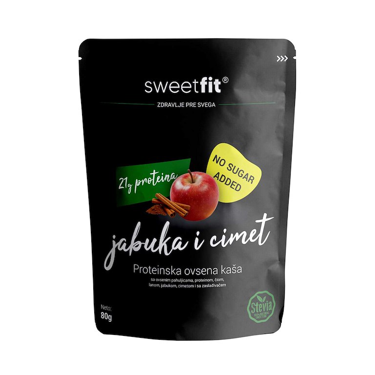 Sweet fit kaša proteinska jabuka&cimet 80g sweet fit