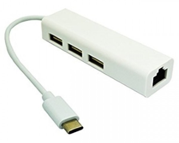 E-GREEN USB 3.1 tip C HUB (3 port USB 2.0 + 1port fast ethernet)