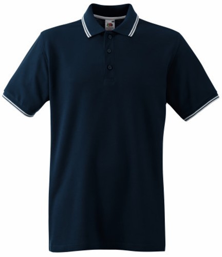 FRUIT OF THE LOOM, PREMIUM TIPPED POLO, PREMIUM DVOBOJNA MUŠKA POLO MAJICA, TEGET PLAVA-BELA, M