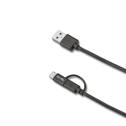 Celly (USBCMICRO) kabl za punjač USB Micro/USB C adapter na USB tipA (muški) 1m crni
