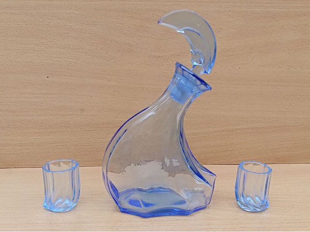 Lux Kristalna ART DECO Flaša sa dve čašice