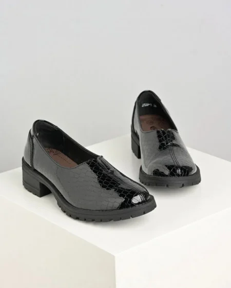 Ženske kožne cipele 2723-1 kroko crne