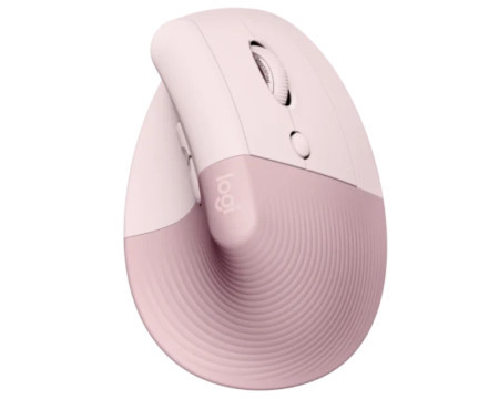 Logitech lift vertical ergonomic wireless rose/dark rose miš