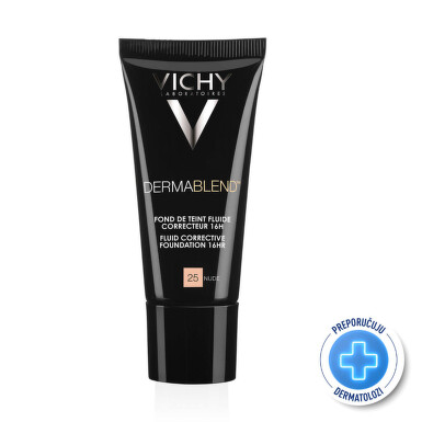 Vichy Dermablend Tečni korektivni puder SPF 28, boja 25 Nude, 30 ml