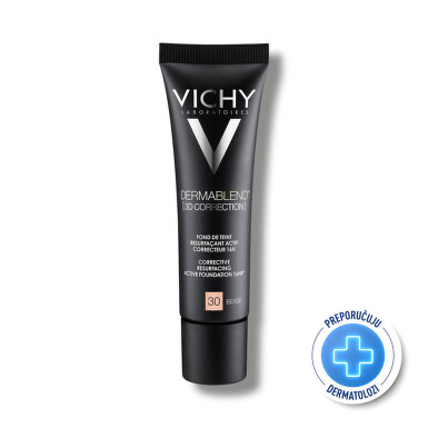 Vichy Dermablend 3D Korektivni puder za masnu kožu, 30 Beige