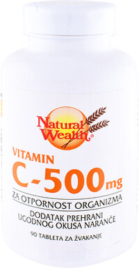 Natural Wealth Vitamin C-500 za žvakanje 90 tableta