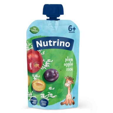 Nutrino Pire od voća jabuka, šljiva i pirinač, 100 g