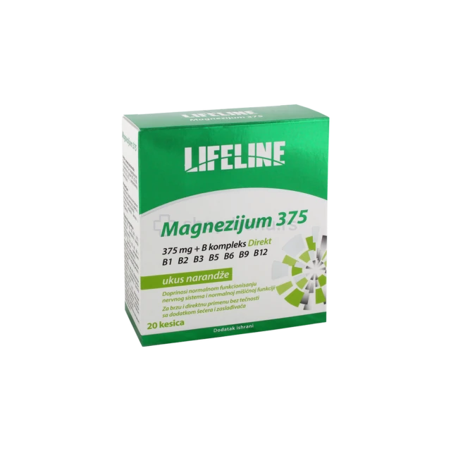 Lifeline Magnezijum 375+ B kompleks 20 kesica