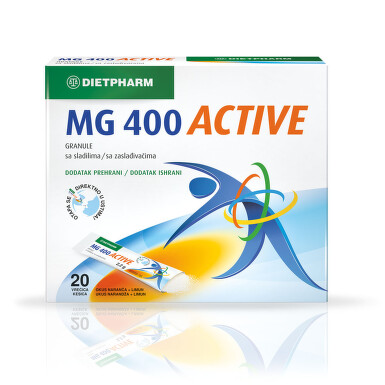 Dietpharm Magnezijum 400 Active granule sa zaslađivačem 20 kesica