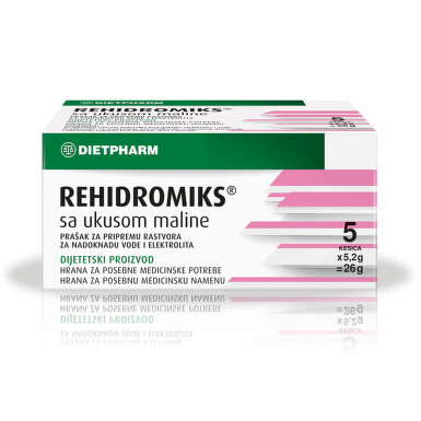 Dietpharm Rehidromiks sa ukusom maline pakovanje sa 5 kesica