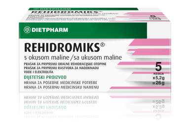 Dietpharm Rehidromiks sa ukusom maline pakovanje sa 5 kesica