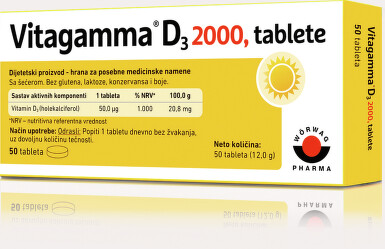 Vitagamma D3 2000 IJ, 50 tableta