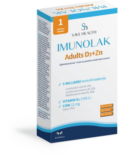 Imunolak Adults D3+Zn, 30 kapsula