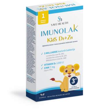 Imunolak Kids D3+Zn, 30 kapsula