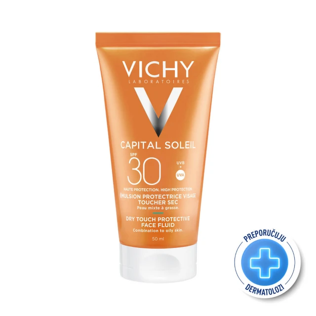 Vichy Capital Soleil Dry Touch Fluid za mešovitu i masnu kožu lica SPF 30, 50 ml